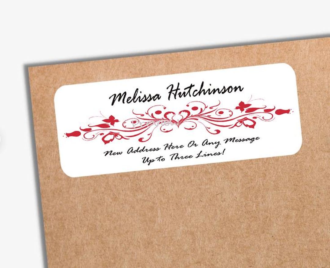 Ornate Heart Address Labels, Personalized Valentine Address Labels ...