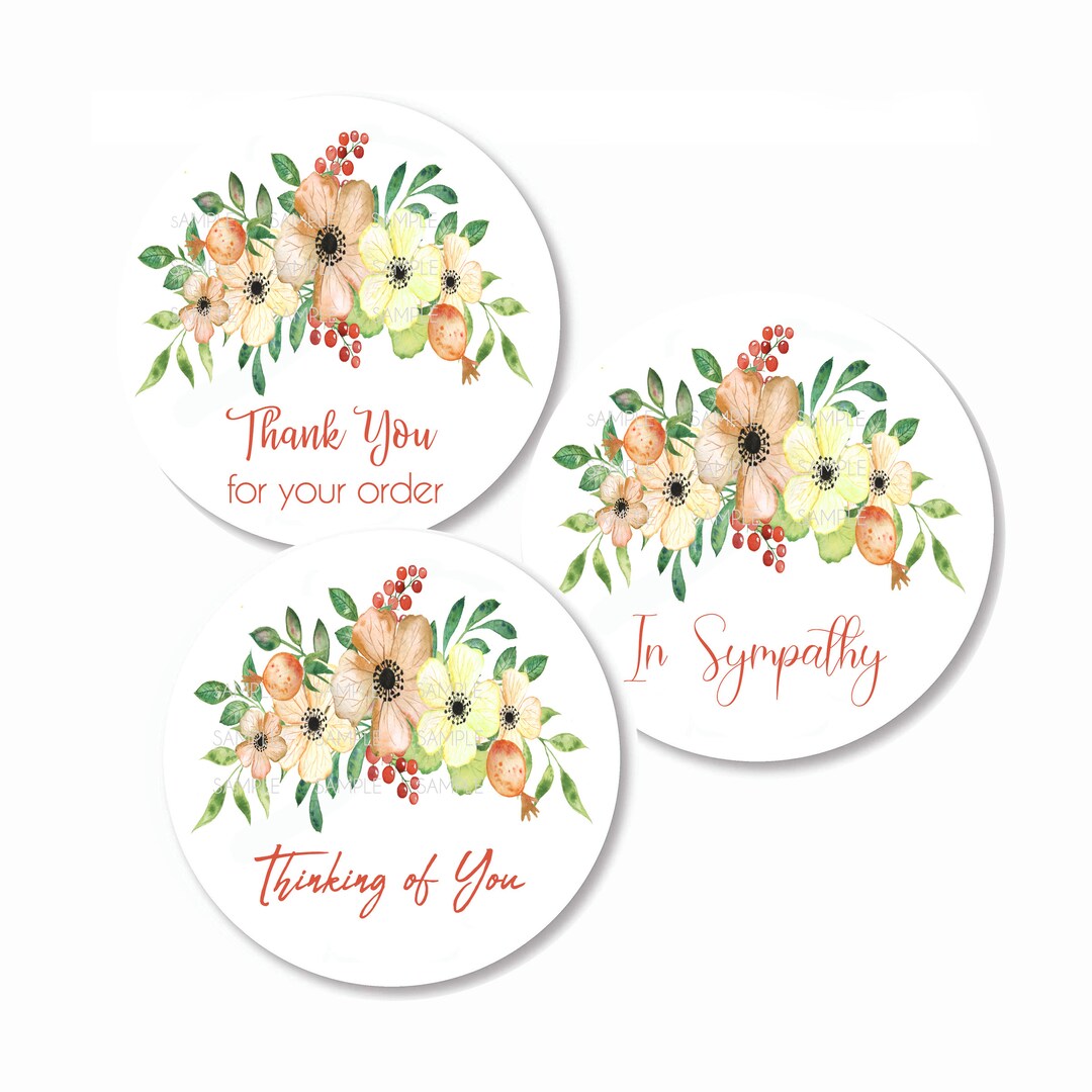 Sympathy Stickers, Thank You Stickers, Thinking of You Stickers, Thank ...
