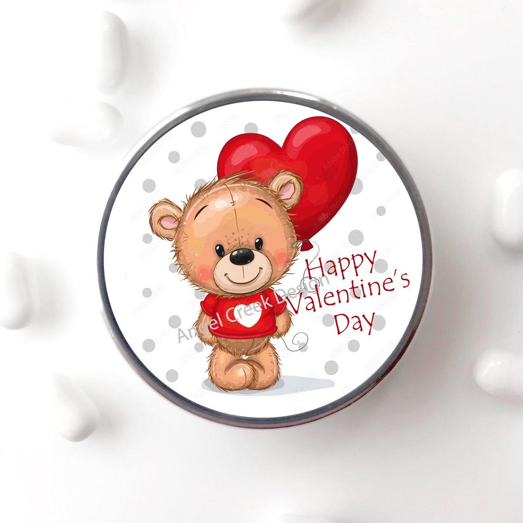 Teddy Bear Stickers, Happy Valentine's Day Stickers, Valentine Bear ...