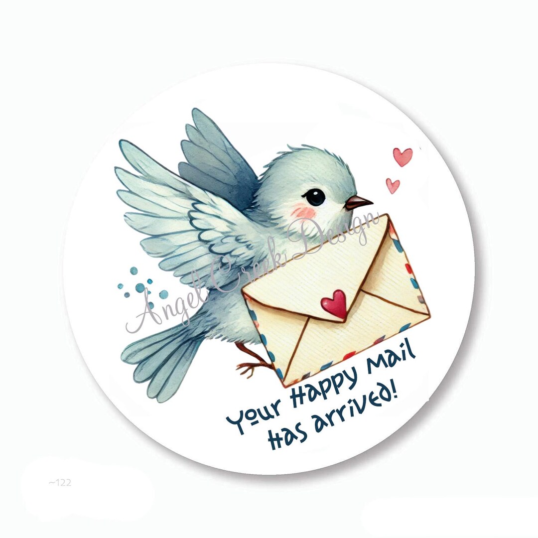 Happy Mail Stickers, Bluebird Mailing Stickers, Small Business Envelope ...