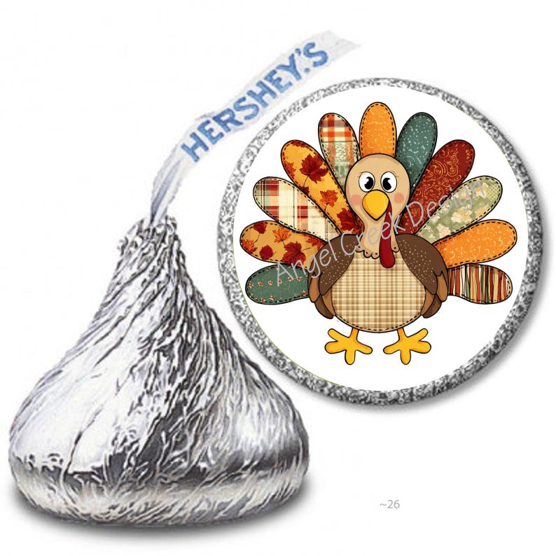108 Hershey Kiss Labels Thanksgiving Turkey Labels Thanksgiving Candy ...