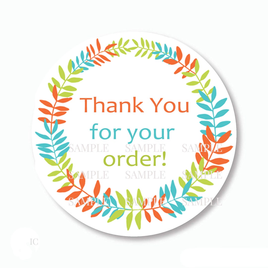 Thank You Stickers, Round Labels, Business Thank You Labels, Round ...