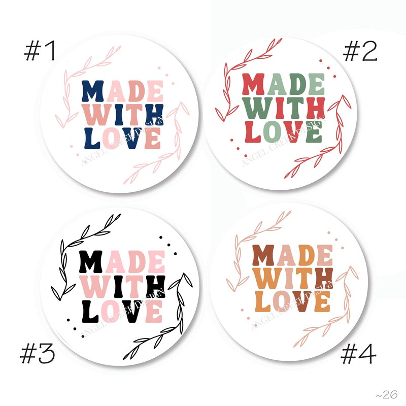 Made With Love Stickers - Etsy