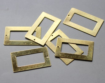 100pcs Raw Brass Rectangle Connectors With Two HoleStamping | Etsy