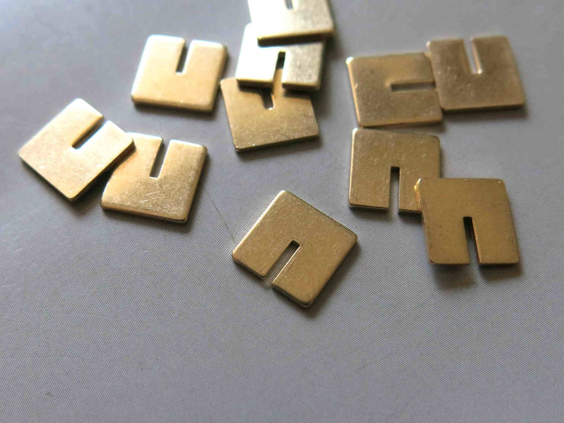 100pcs Raw Brass Square Charms Findings 8mm F566 | Etsy