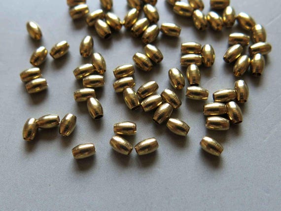 200pcs Raw Brass Oval Barrel Shape Beads Spacer Beads 5mmx3mm | Etsy