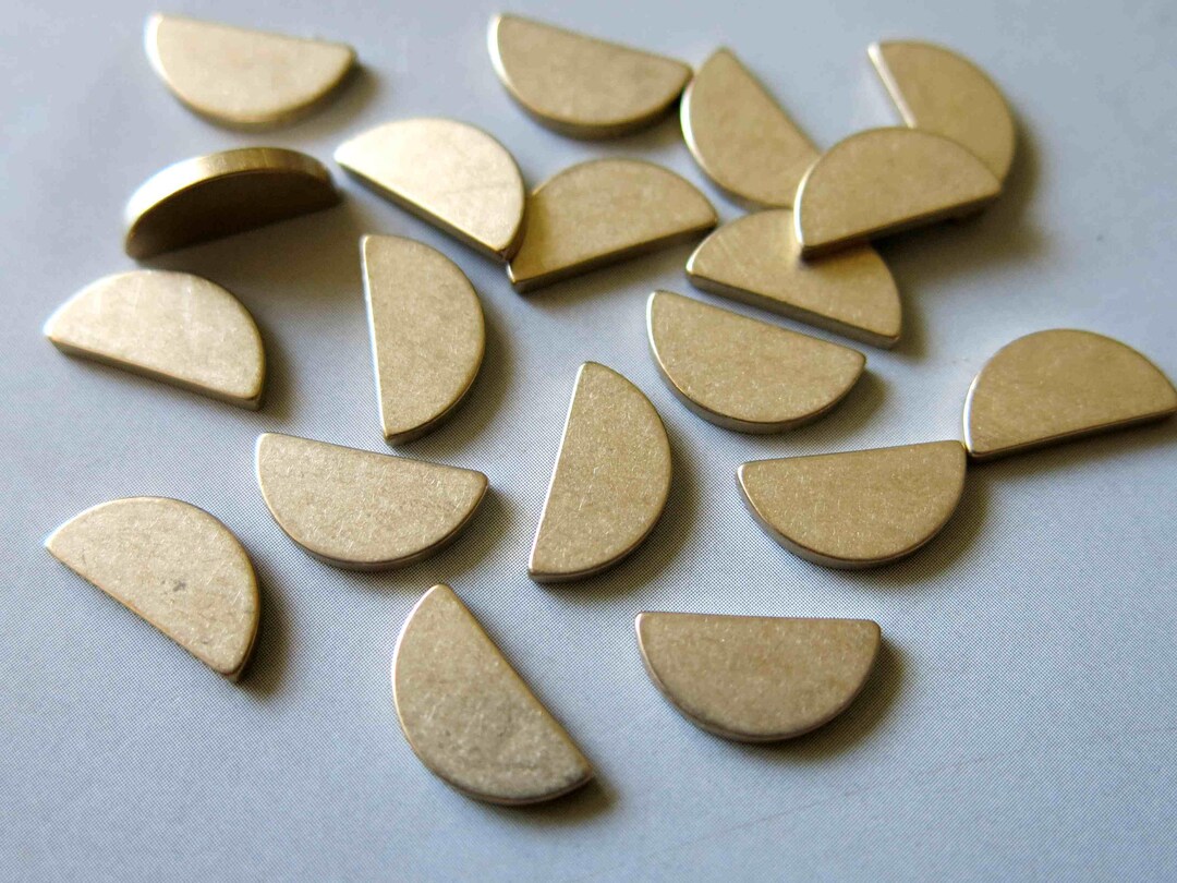 50pcs Raw Brass Half Round Stamping Blank,stamping Tag, 12mmx7mm - F509 ...