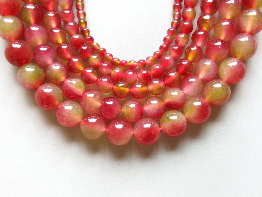 Full Strand 15inches Watermelon Quartz Round Beads - A484 - Etsy