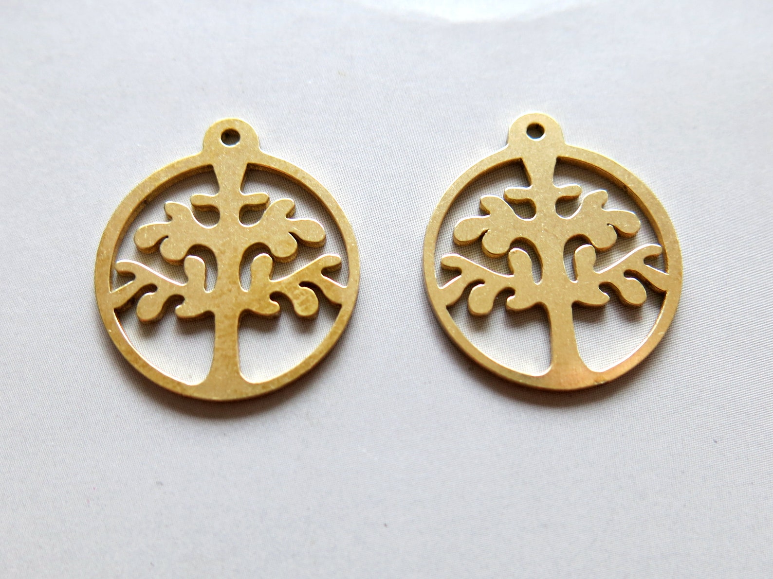 10pcs Raw Brass Round Ring Charms,tree Pendant 23.5mmx20mm F1192 - Etsy