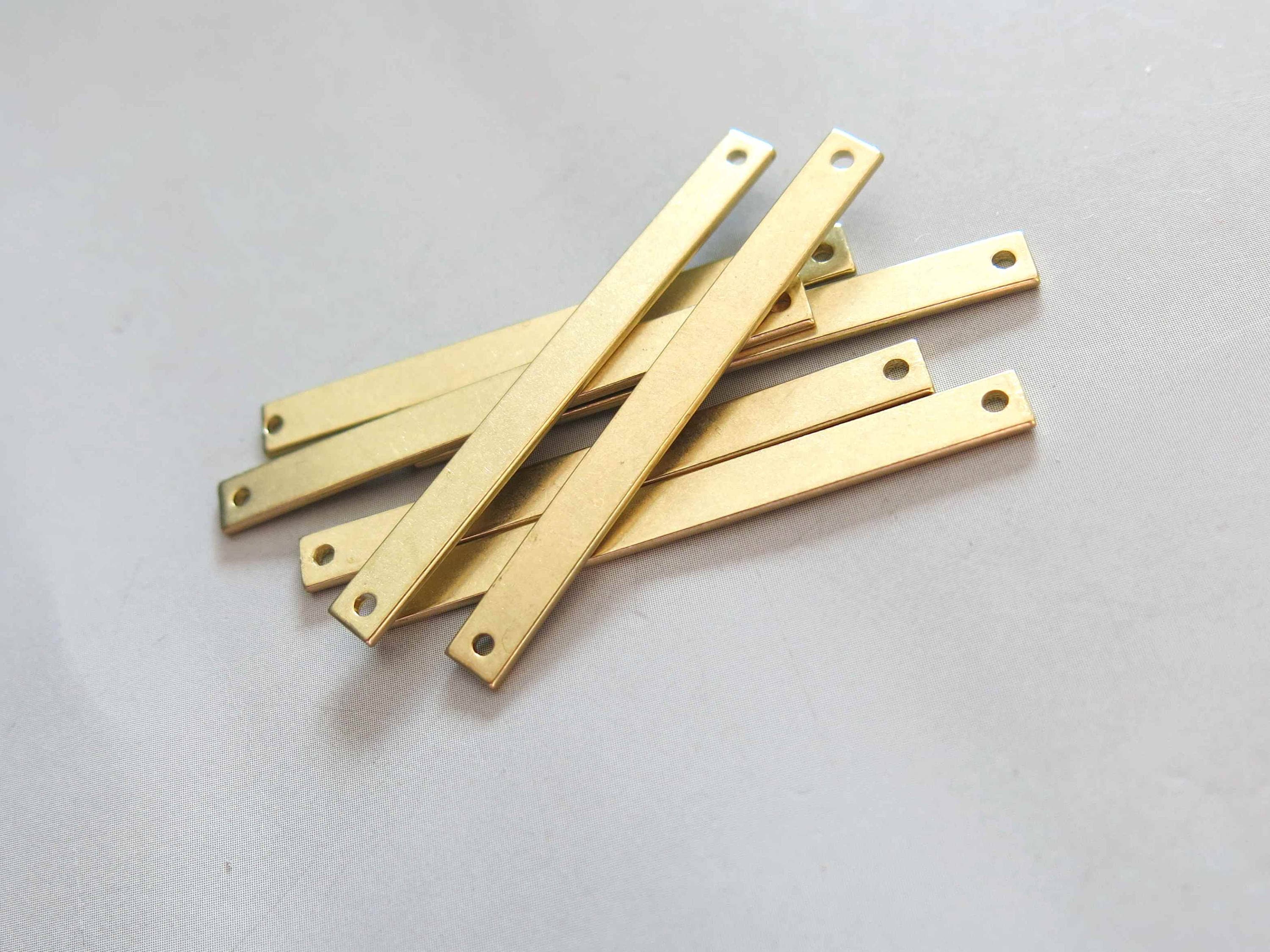50pcs Raw Brass Rectangle Connectors With Two HoleStamping | Etsy