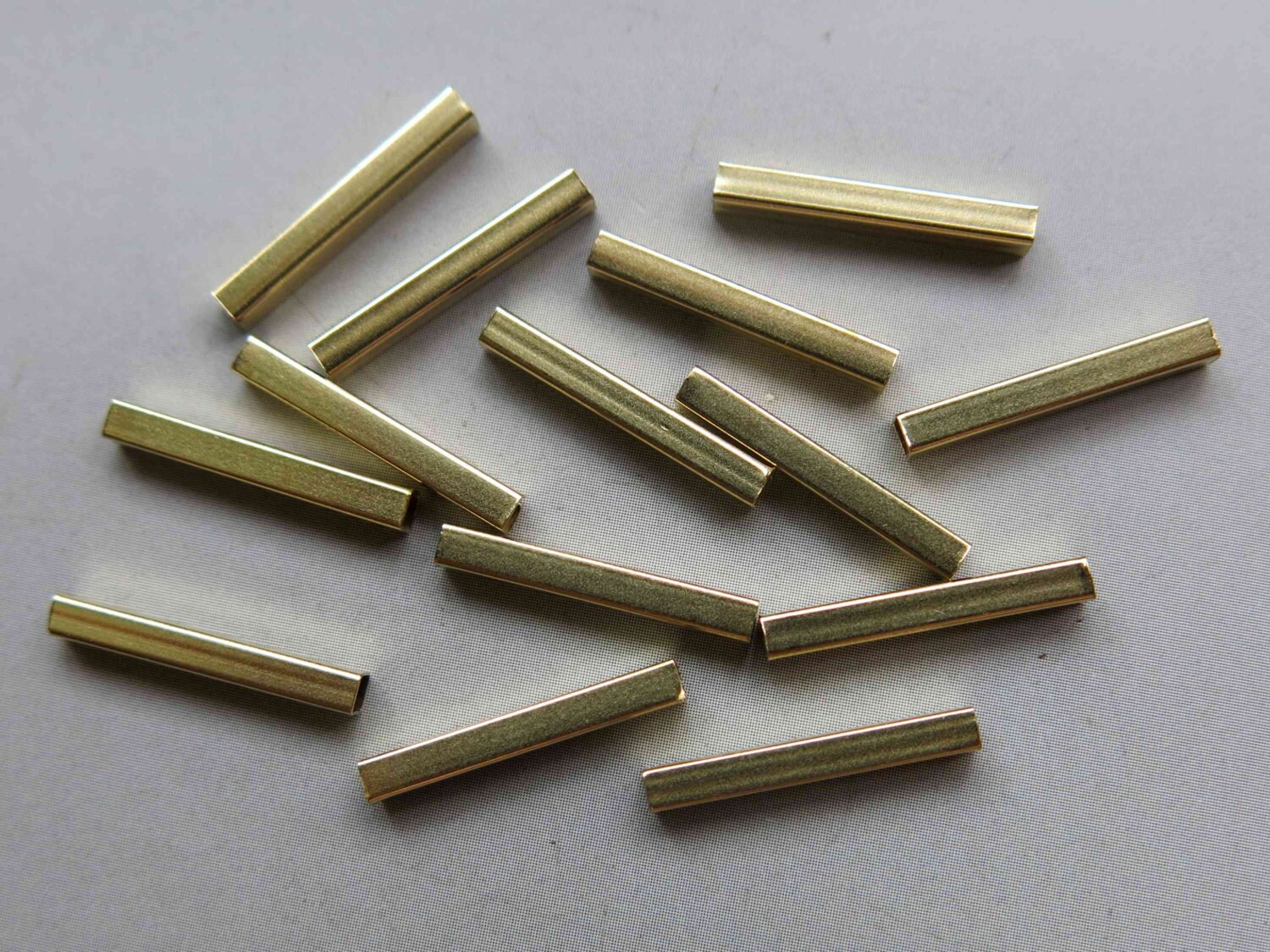 300pcs Raw Brass Tube Beads Straight Shape in Square Rod 15mm | Etsy