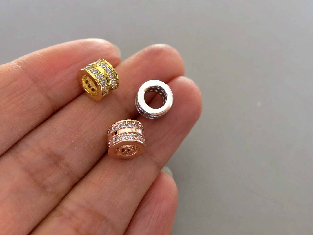 CZ Micro Pave Cylinder Beads, Cubic Zirconia Beads 8.5mmx5mm - CZ128 - Etsy