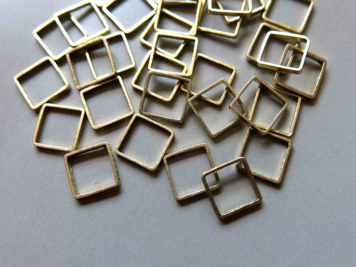 200pcs Raw Brass Square Rings , Findings 8mm - F405 - Etsy