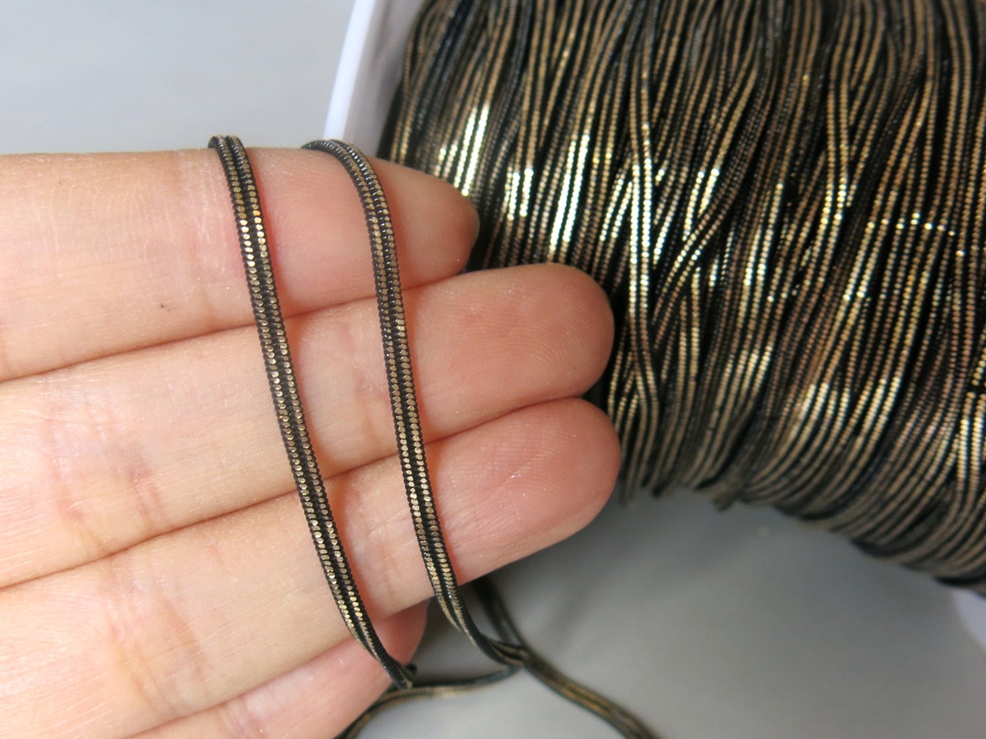 10 Meters - 33 Feet Black Gold Brass Snake Chain,necklace Chain 2mm ...