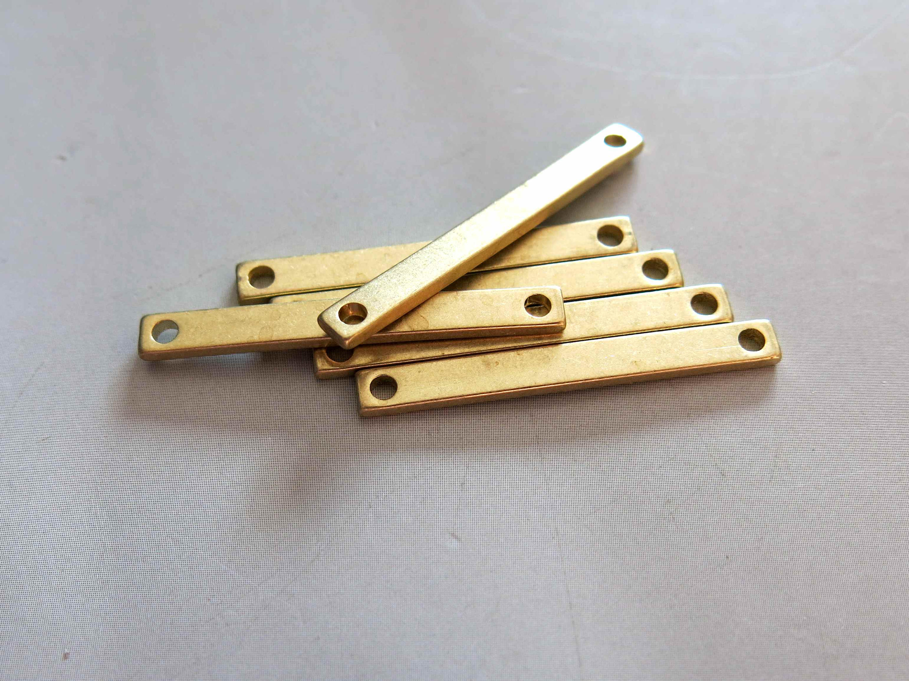 50pcs Raw Brass Rectangle Connectors With Two Holestamping | Etsy