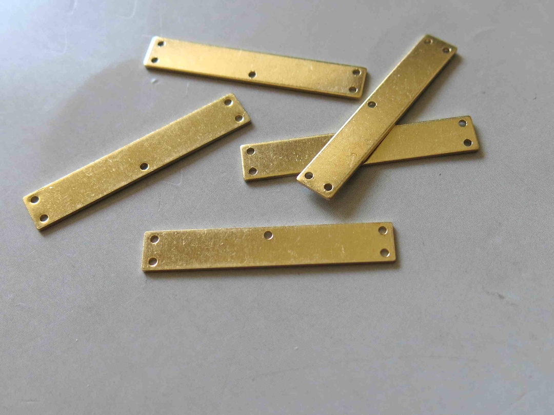 50pcs Raw Brass Rectangle Connectors With Five Holes,stamping Tags ...