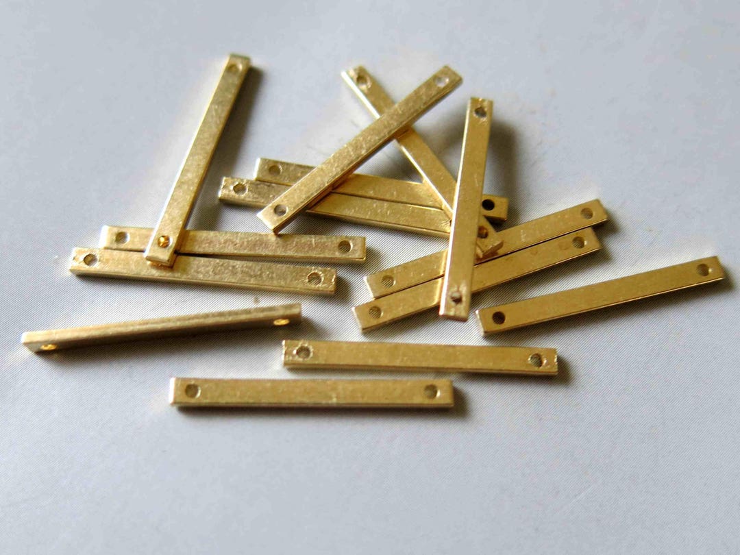100pcs Raw Brass Rectangle Connectors With Two Hole,stamping Tags ...