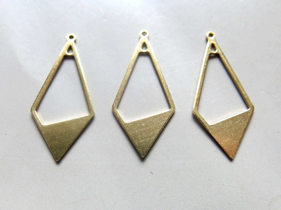 20pcs Raw Brass Rhombus Charms ,pendants 36mm X 16mm- F857 - Etsy