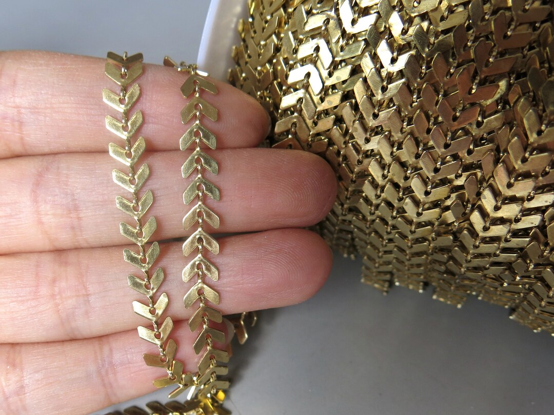 5 Meters - 16.5 Feet Raw Brass Chevron Chain,necklace Chain 6mm - F880 ...