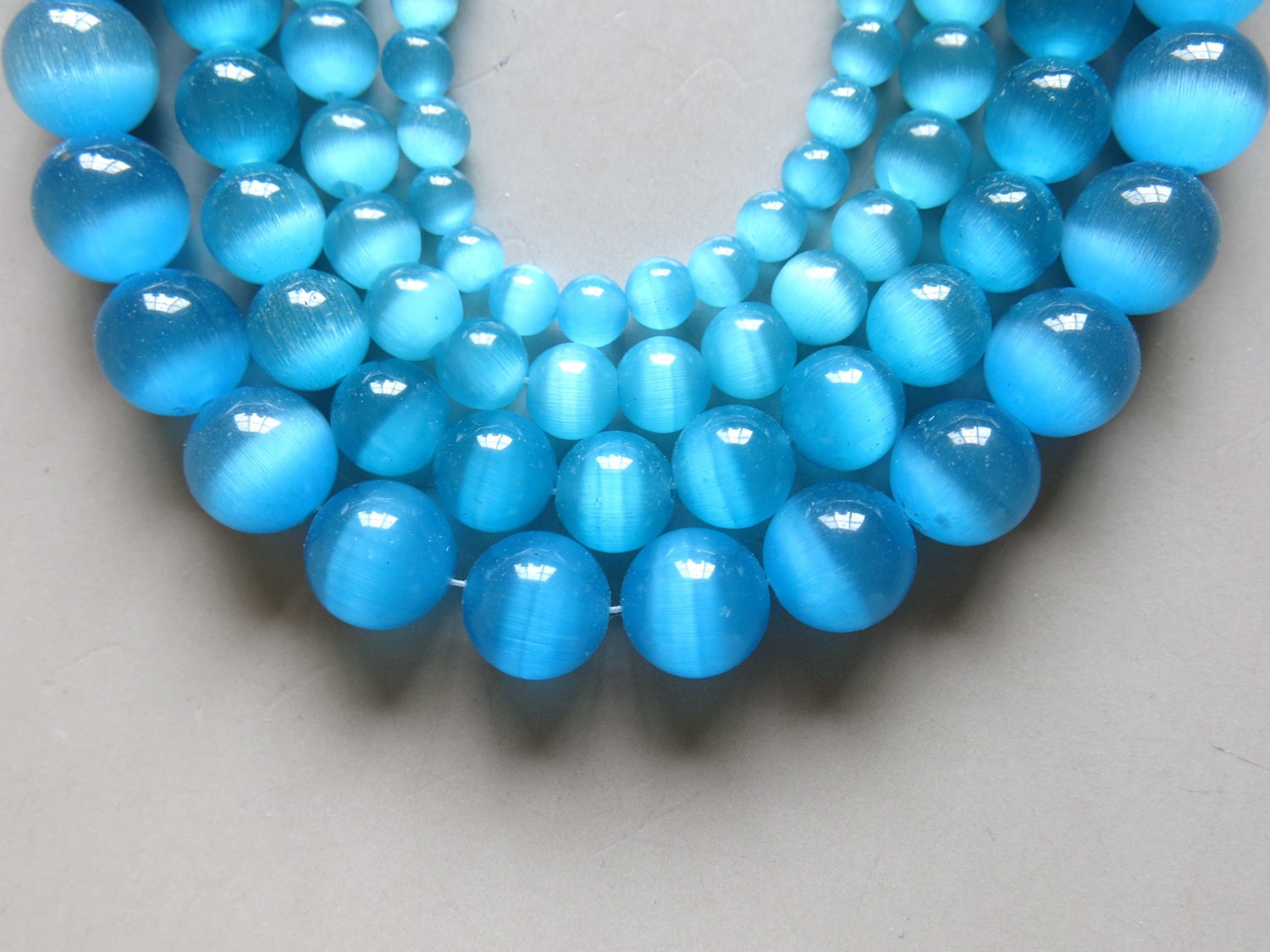 Full Strand 15inches Blue Cat's Eye Round Beads - A510 - Etsy
