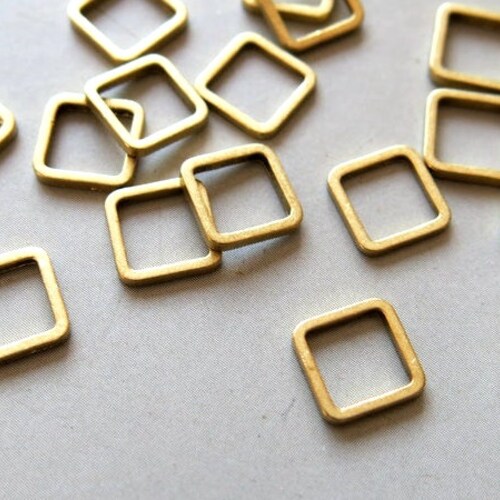 200pcs Raw Brass Square Rings Findings 8mm F405 - Etsy