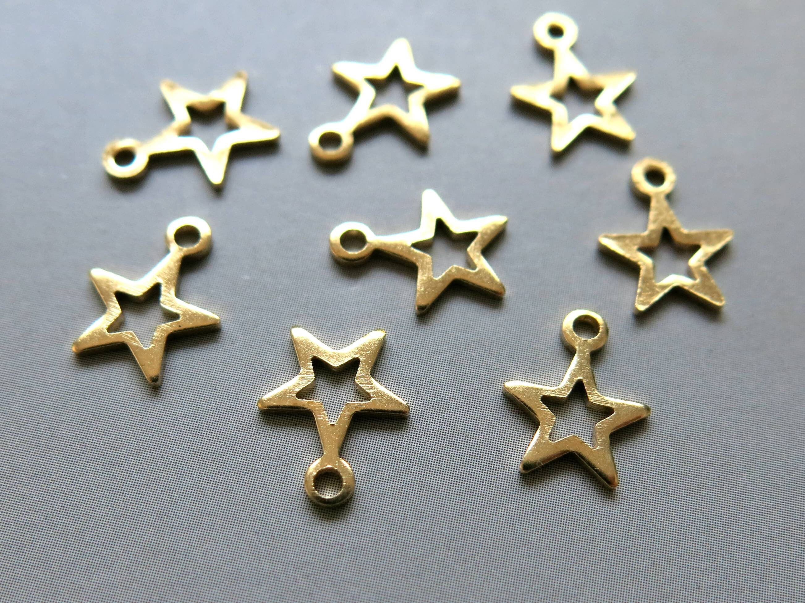 200pcs Raw Brass Stars Charms Pendants Findings 10mm x 8mm | Etsy