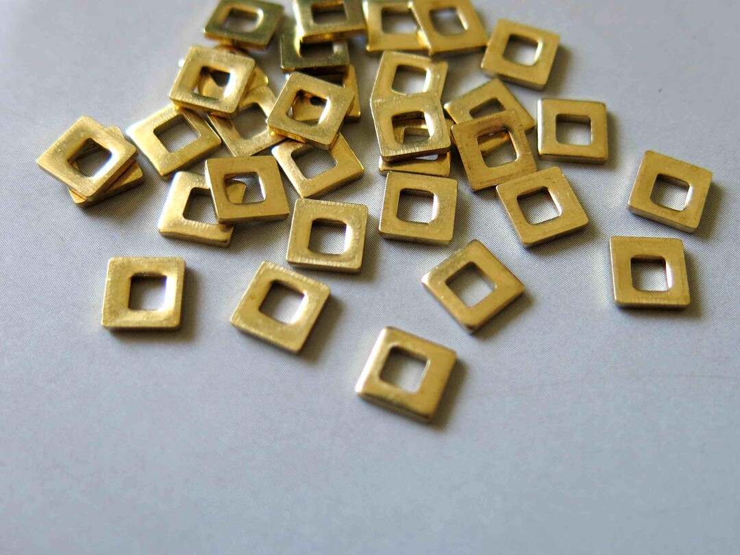 100pcs Raw Brass Square Rings Pendants, Charms 6mm - F494 - Etsy