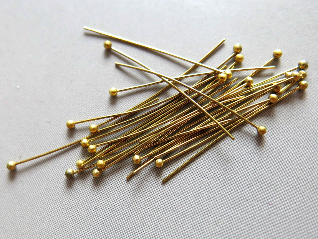 150pcs Raw Brass Ball Head Pin 60mm - F2083 - Etsy