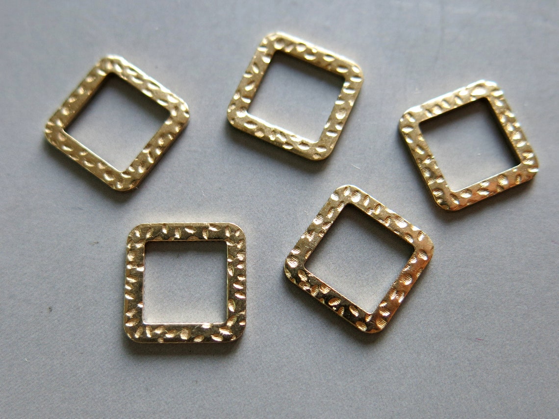 50pcs Raw Brass Square Rings Findings 12.5mm F1059 - Etsy
