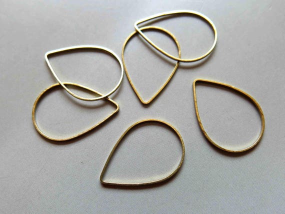 100pcs Raw Brass Drop Rings Findings 21mm x 15mm F320 | Etsy