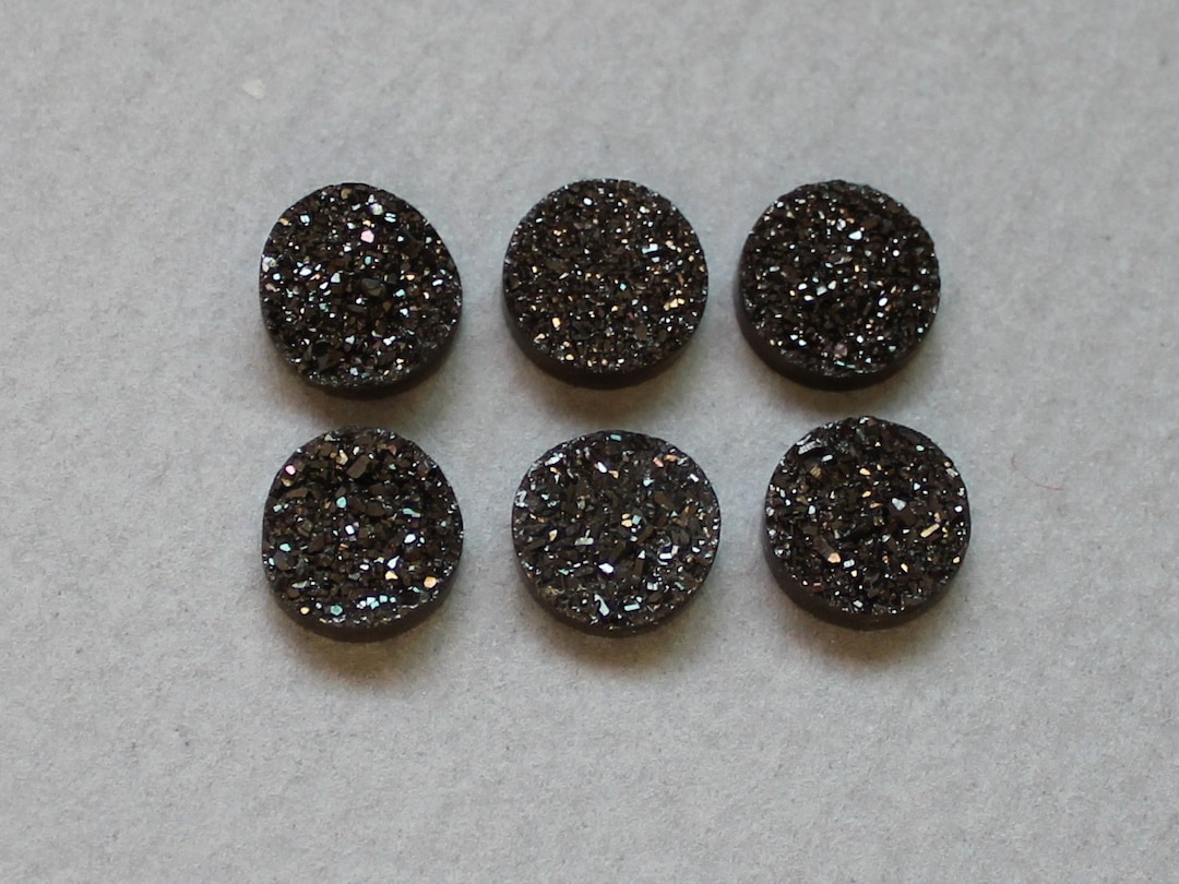 The Side Polished Natural Agate Quartz Black Color Titanium Sparkling ...