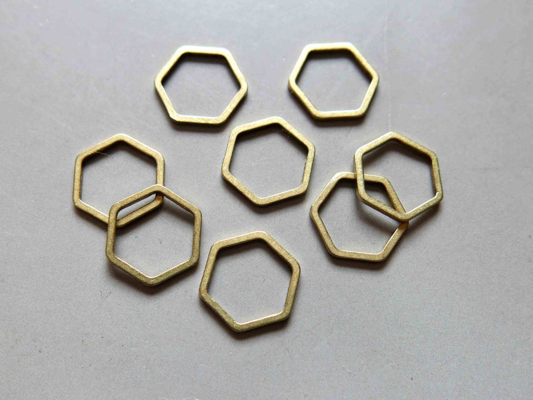 200pcs Raw Brass Hexagon Rings, Findings 10mm - F556 - Etsy