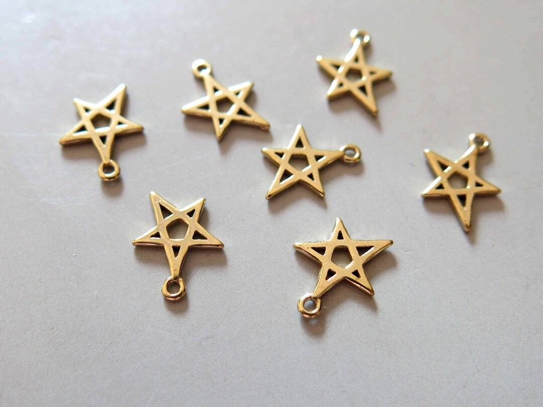 50pcs Raw Brass Stars Charms, Pendants Findings 13mm X 11mm - F651 - Etsy