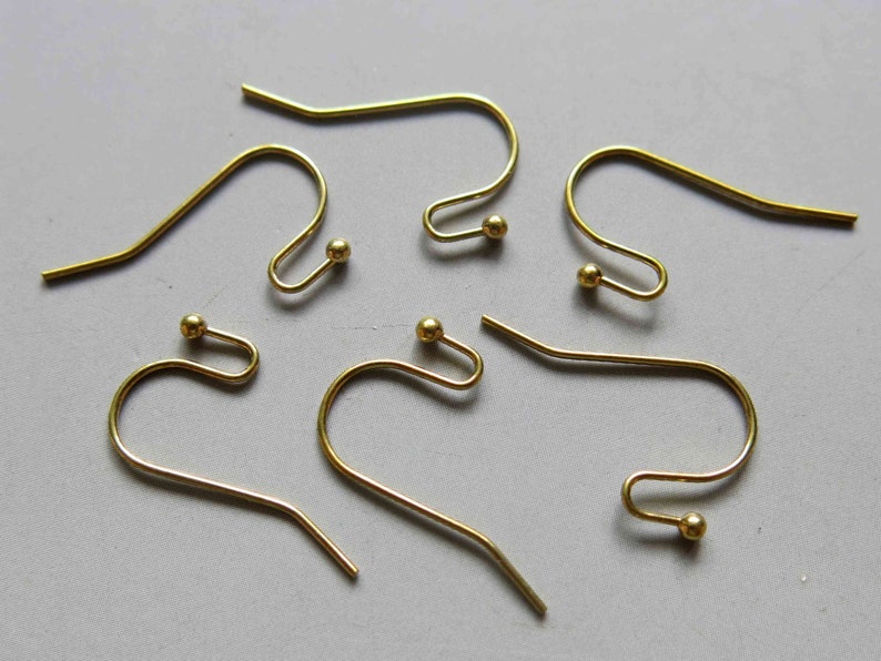 200pcs Raw Brass Ear Wire Earring Findings 21mm F137 | Etsy