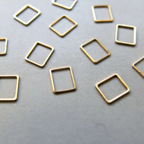 200pcs Raw Brass Square Rings Findings 7mm F316 - Etsy