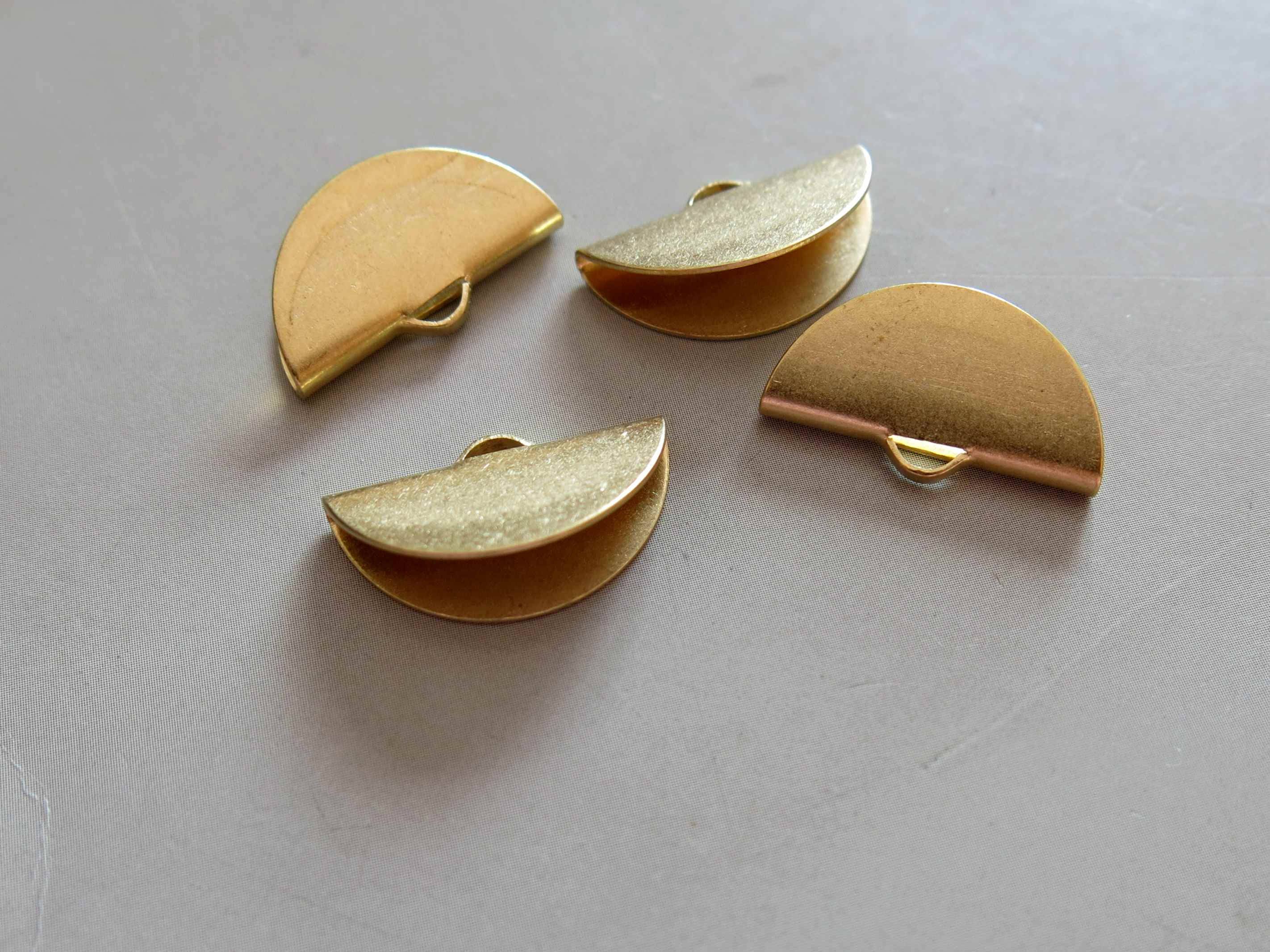 50pcs Raw Brass Clip ClaspRibbon Crimp Ends With 1 | Etsy