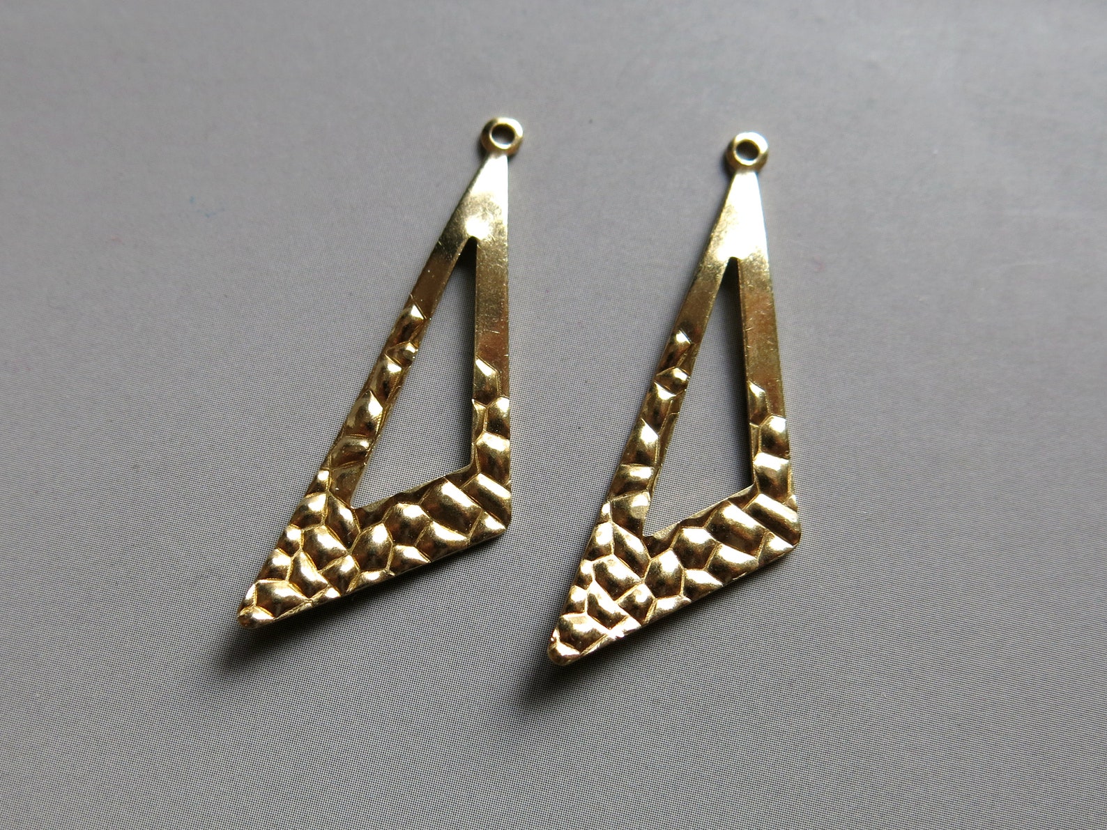 50pcs Raw Brass Triangle Charms Pendants 38mmx12mm F1181 | Etsy