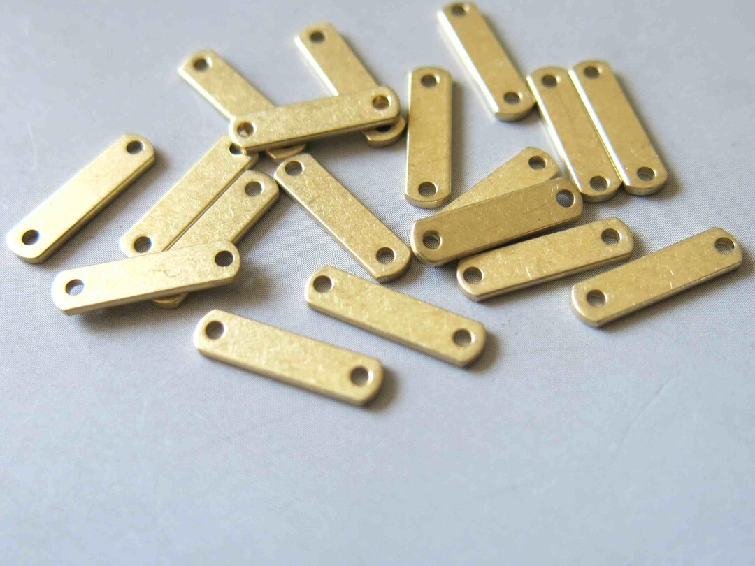 100pcs Raw Brass Rectangle Connectors With Two Hole,stamping Tags ...