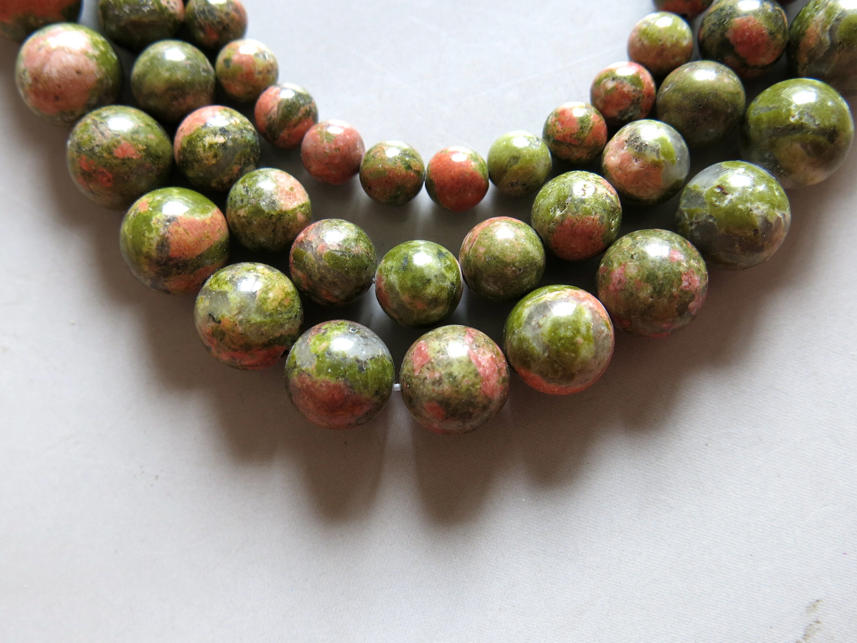 Full Strand 15inches Unakite Round Beads A532 | Etsy
