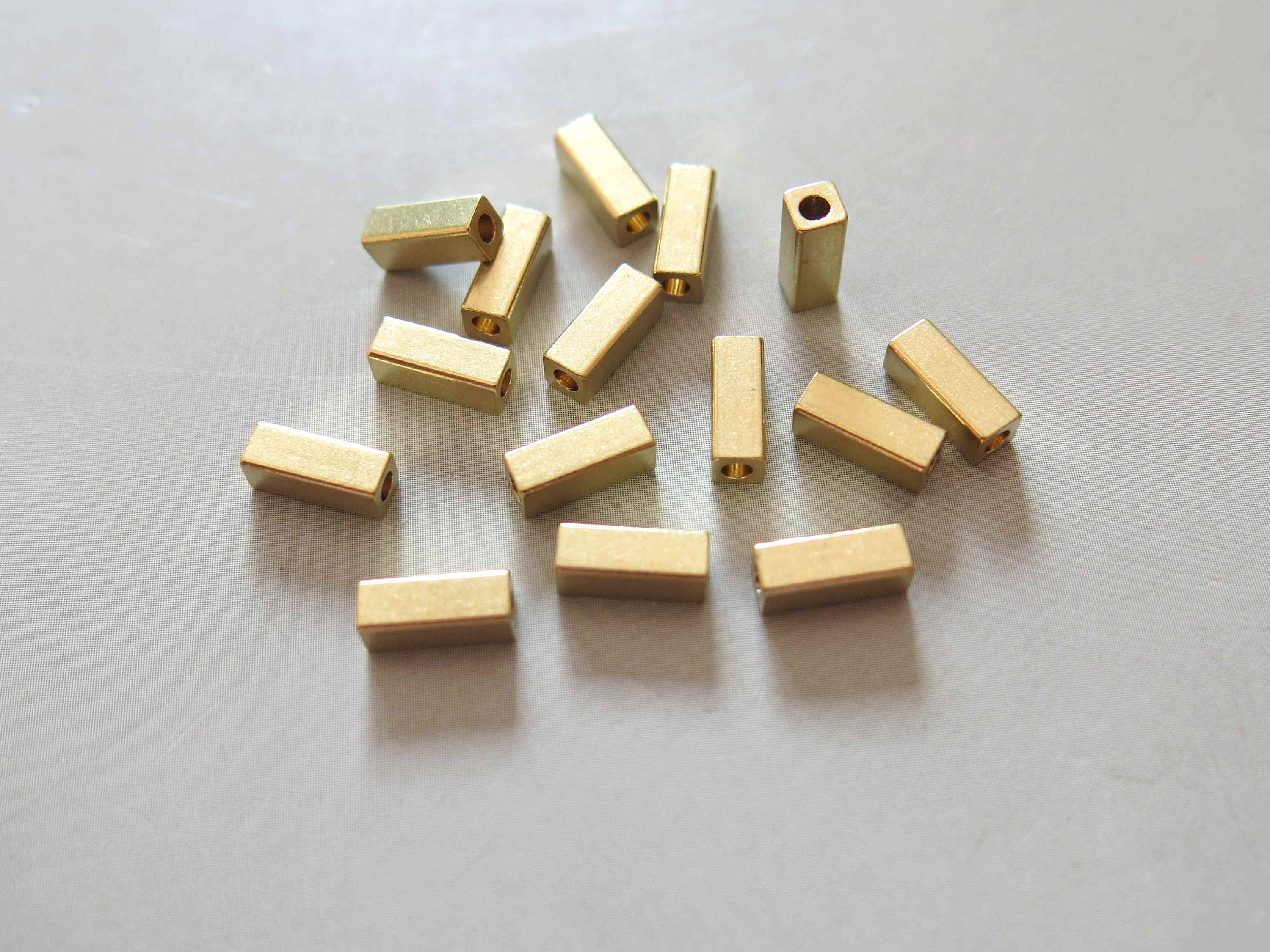 100pcs Raw Brass Rectangle Beads Spacer Beads 8mm x 3mm F640 | Etsy