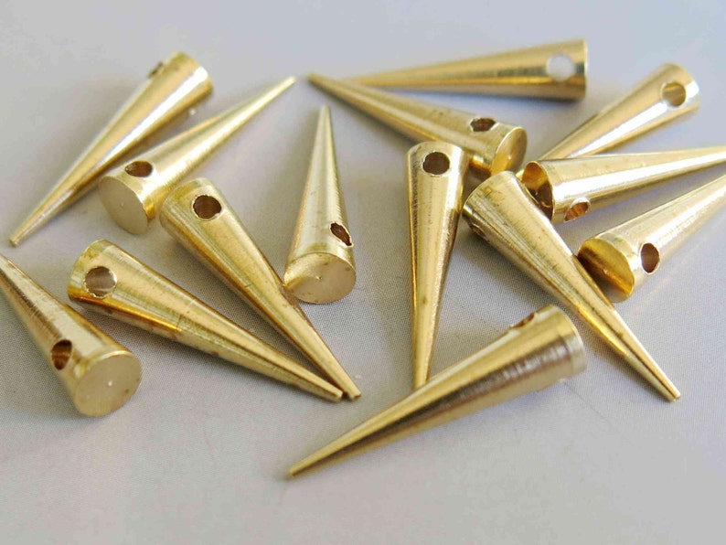 50pcs Raw Brass Spike Tribal Pendant findings 20mm X 5mm - Etsy