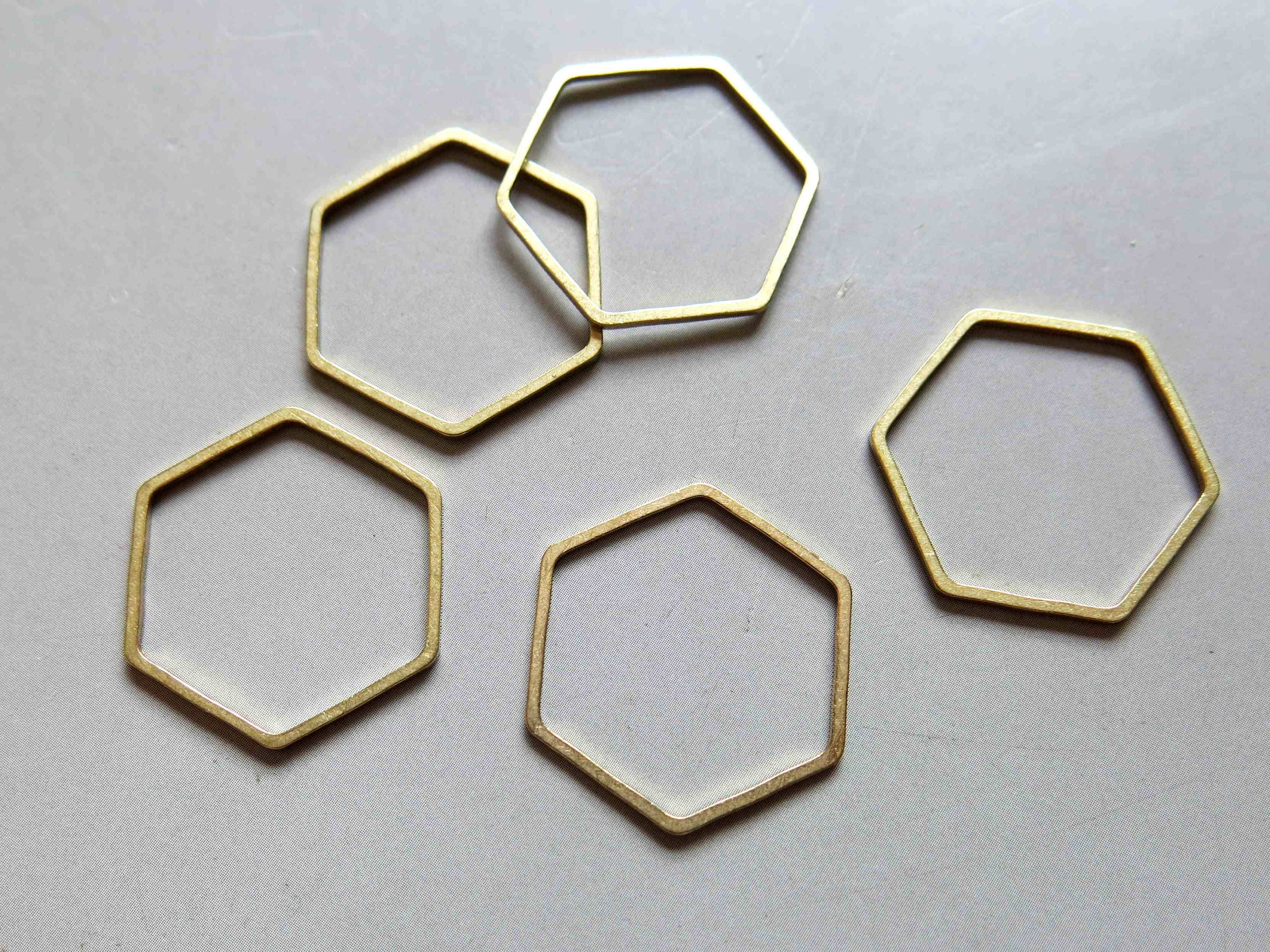 50pcs Raw Brass Hexagon Rings Findings 22mm F560 | Etsy
