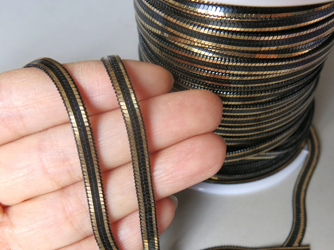 5 Meters 16.5 Feet Black Gold Brass Snake Chainnecklace - Etsy