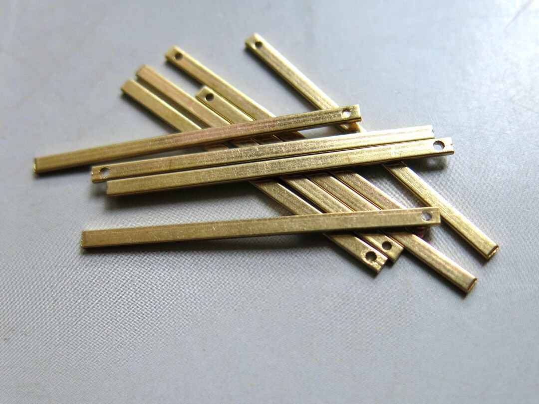 50pcs Raw Brass Rectangle Pendants ,stamping Tags Findings 40mm X 2mm ...