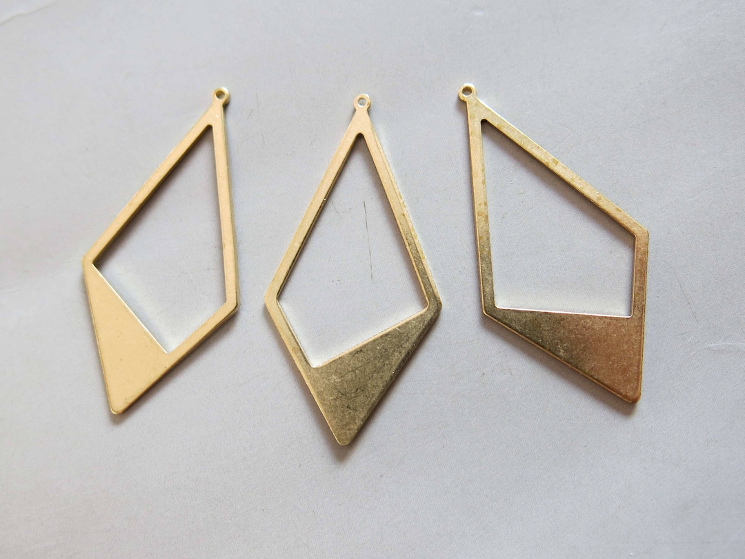 30pcs Raw Brass Rhombus Charms ,pendants 46mm X 23mm- F813 - Etsy