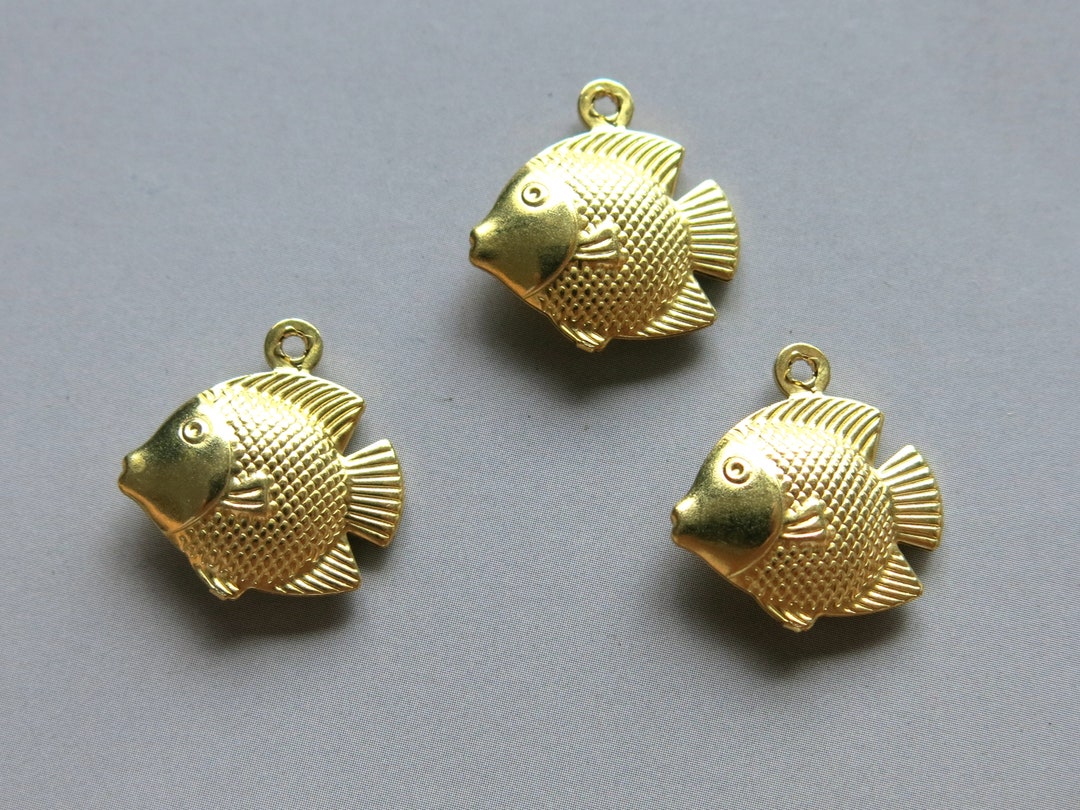 30pcs Raw Brass Fish Pendants , Findings 17mm - F1406 - Etsy