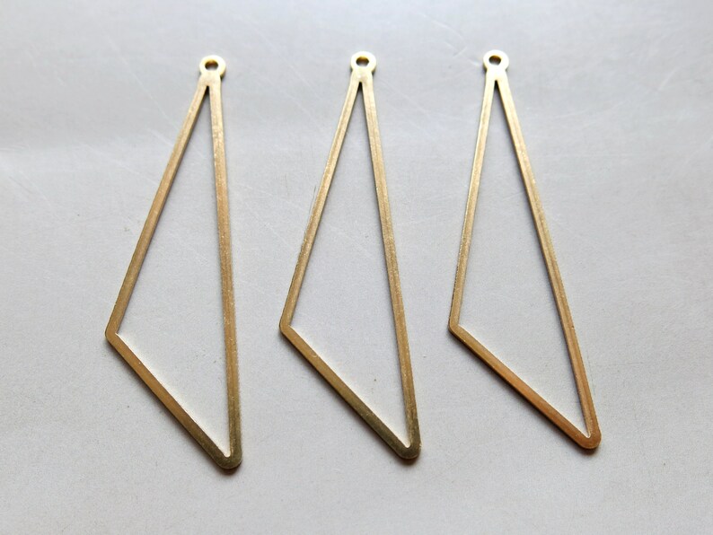 30pcs Raw Brass Triangle Pendant charms Findings 44mm X 14mm | Etsy