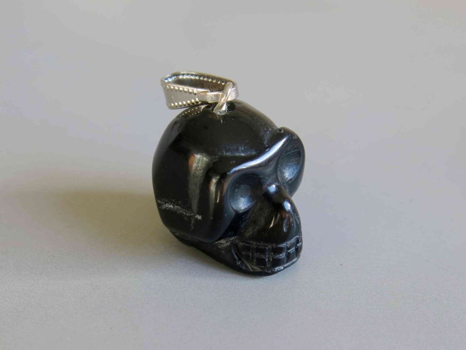 Natural Obsidian Skull Pendant B983 - Etsy