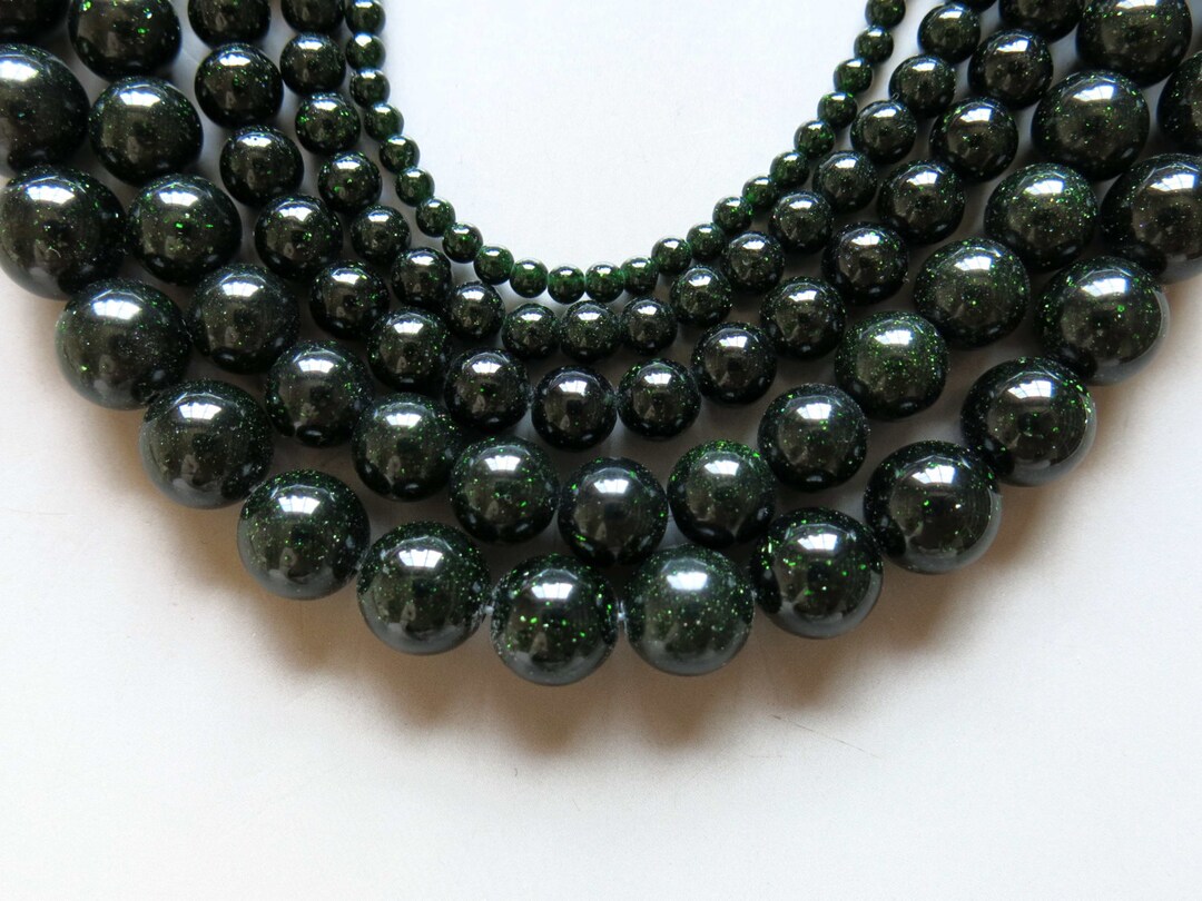 Full Strand 15inches Green Sandstone Round Beads - A488 - Etsy