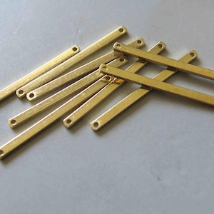 100pcs Raw Brass Rectangle Connectors With Two Holessolid - Etsy